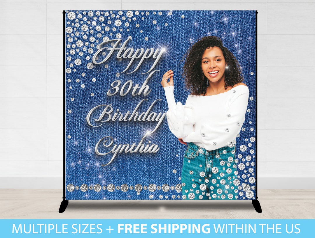 Denim and Diamonds Backdrop, Denim and Pearls Photo Step and Repeat, 30 ...