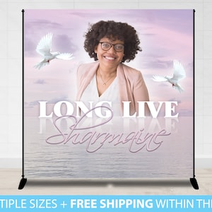 Memorial Backdrop, Long Live Banner Heavenly Birthday Backdrop Banner ...