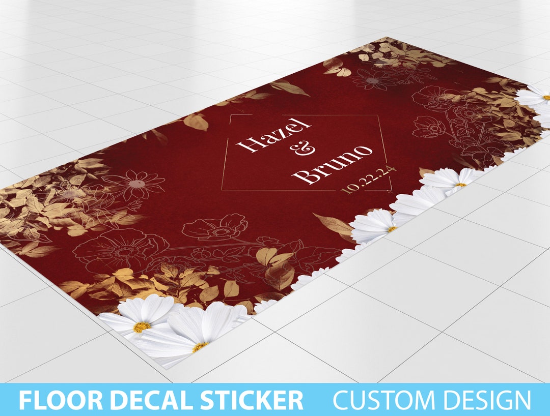 Wedding Custom Floor Decal Sticker, Removable Sticker, Vinyl Floor ...