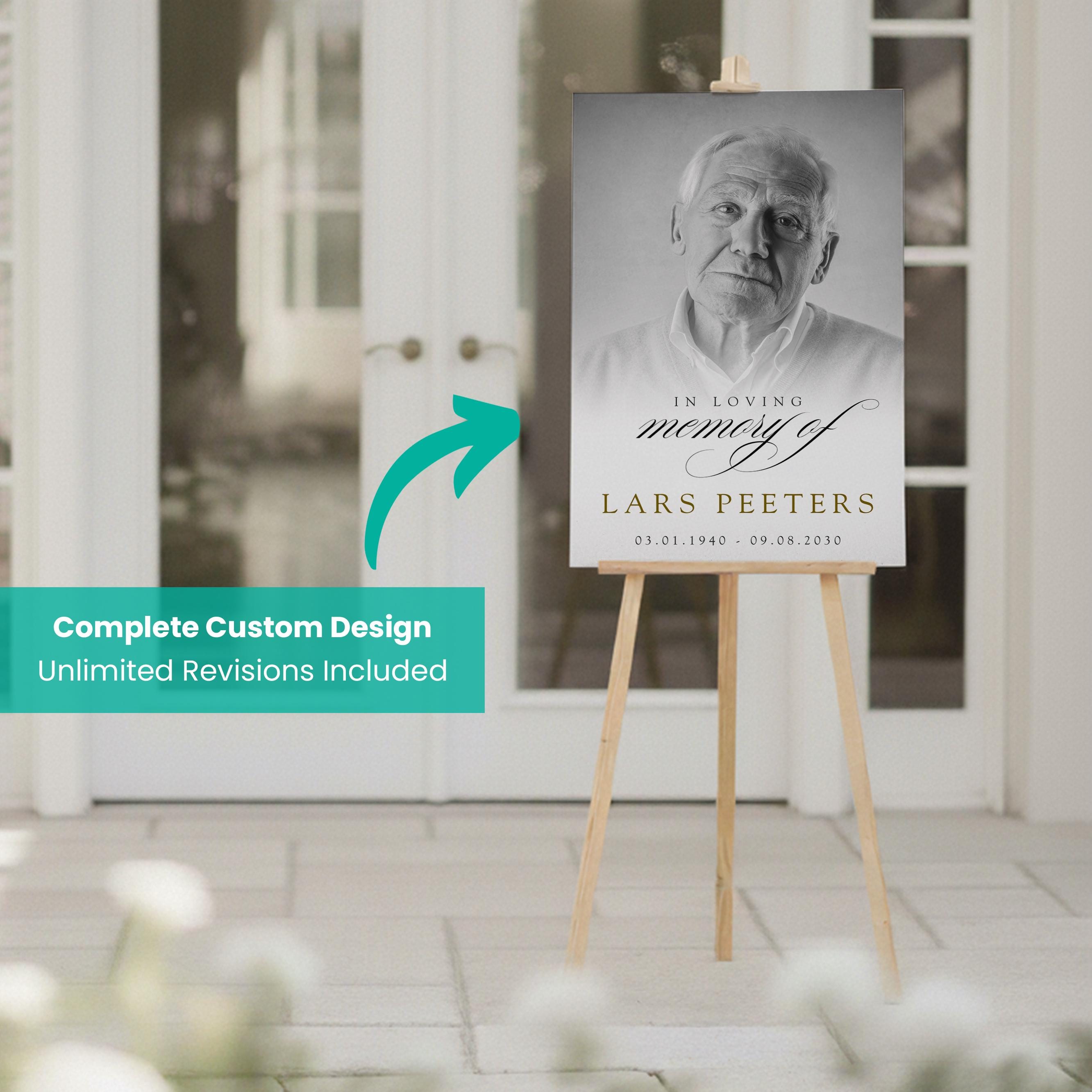 Memorial Foam Board Sign, Custom Celebration of Life Sign, Funeral ...