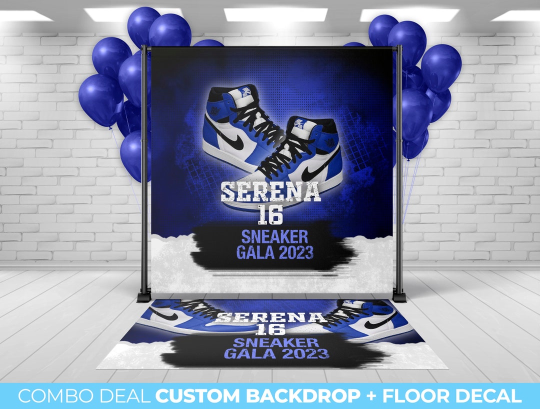 BACKDROP FLOOR DECAL, Custom Sneaker Ball Backdrop and Matching Floor ...