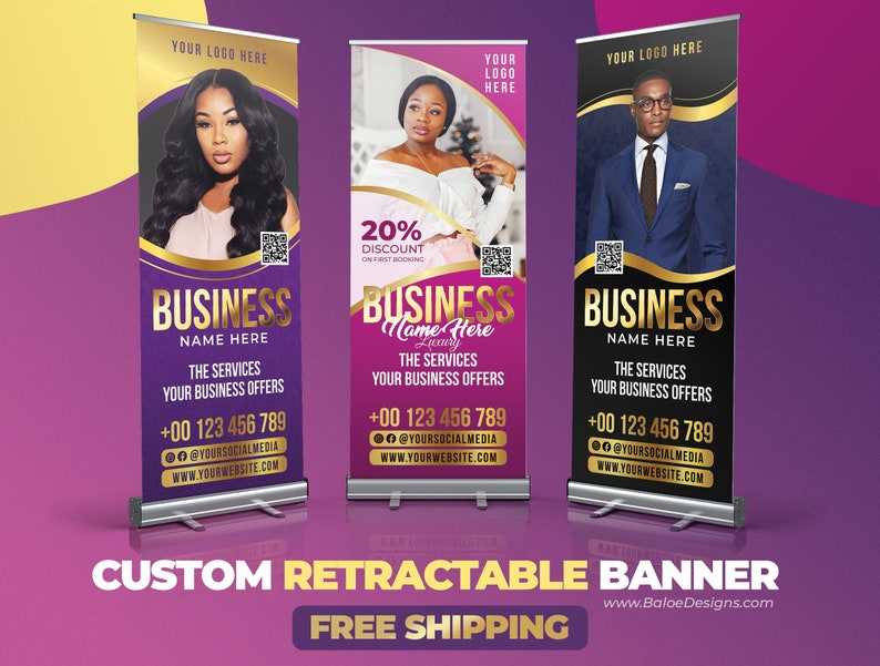 Retractable Banner Custom Roll up Banner Stand Pop up Banner - Etsy