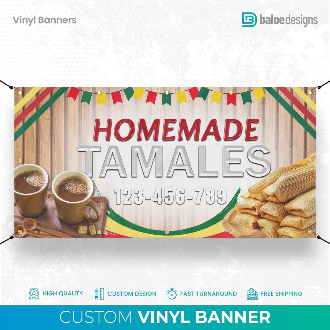 Champurrado & Tamales Custom Banner, Homemade Tamales Banner, Food ...
