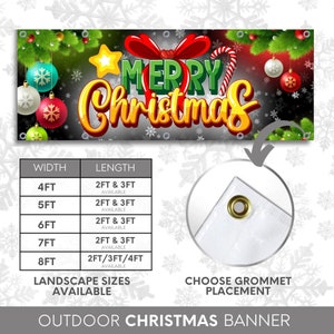 Merry Christmas Outdoor Banner, Christmas Yard Decor, Merry Christmas ...