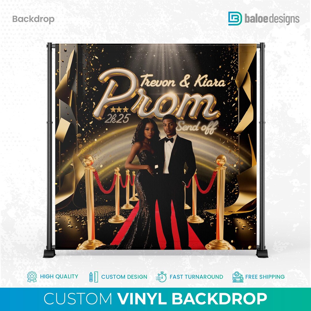 Prom Send off Backdrop, Custom Prom Backdrop, Personalized Party Decor ...