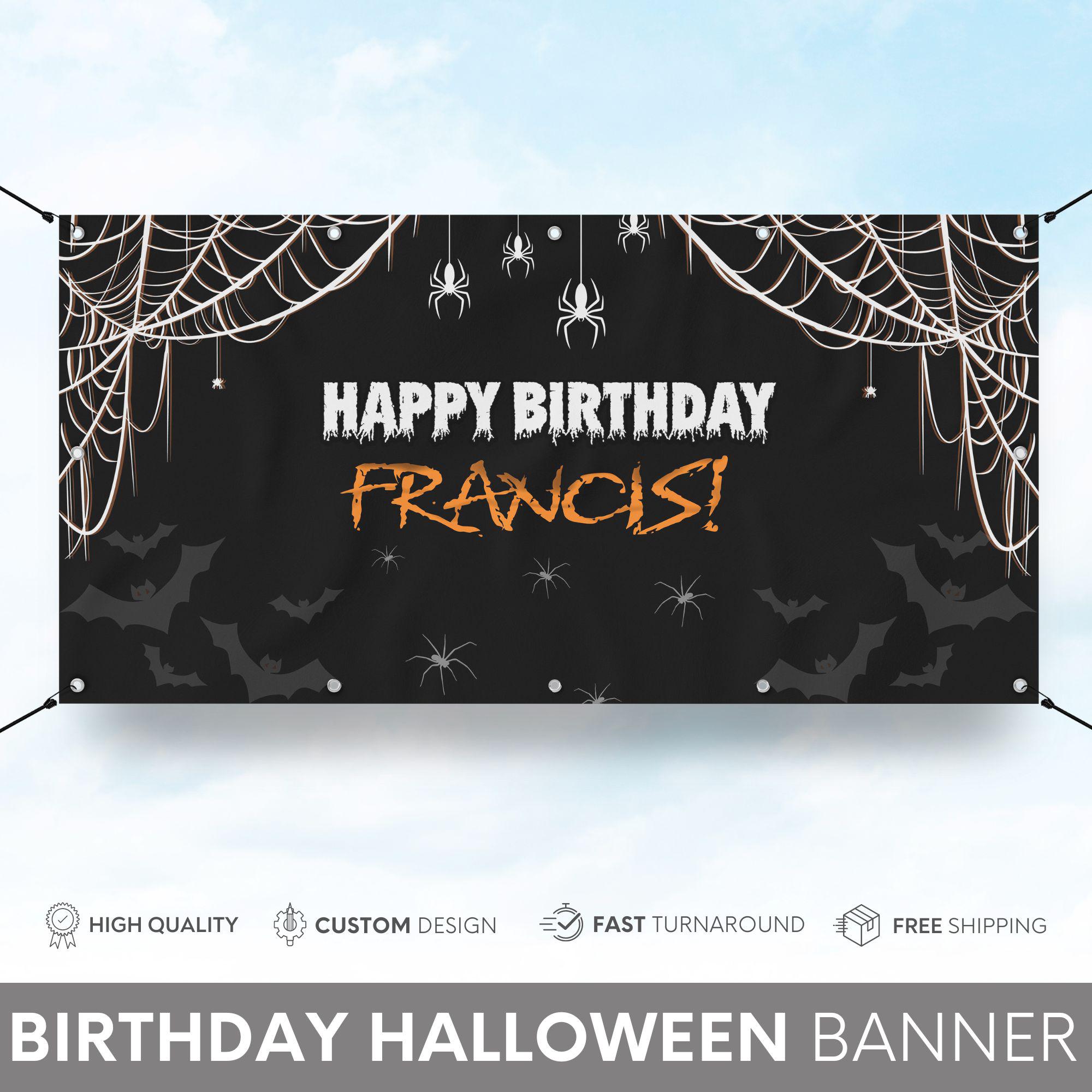 Custom Halloween Birthday Banner, Birthday Spooky Halloween, Spooky ...