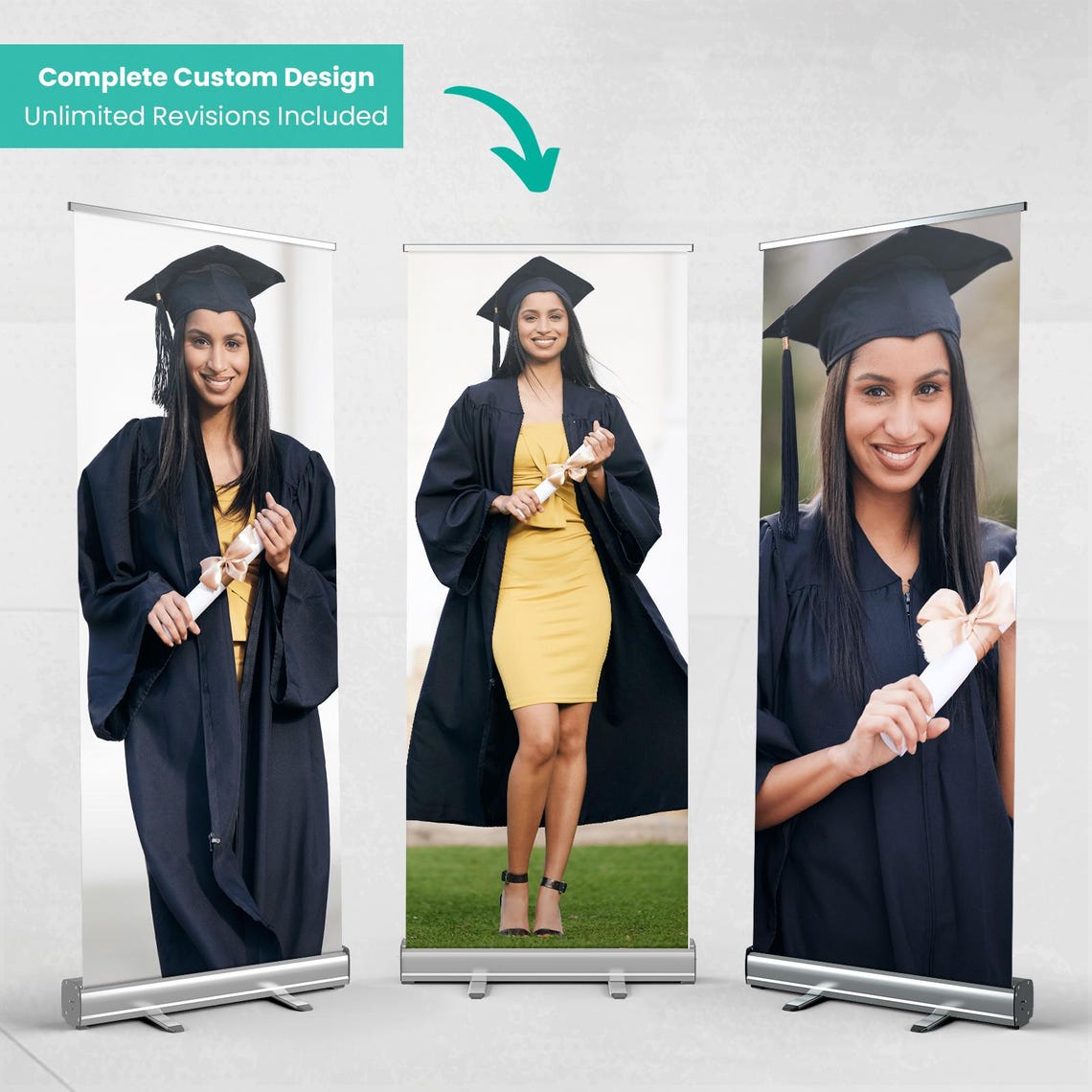 COMBO BANNER SET, 3 Retractable Banners, Custom Banners, Graduation ...