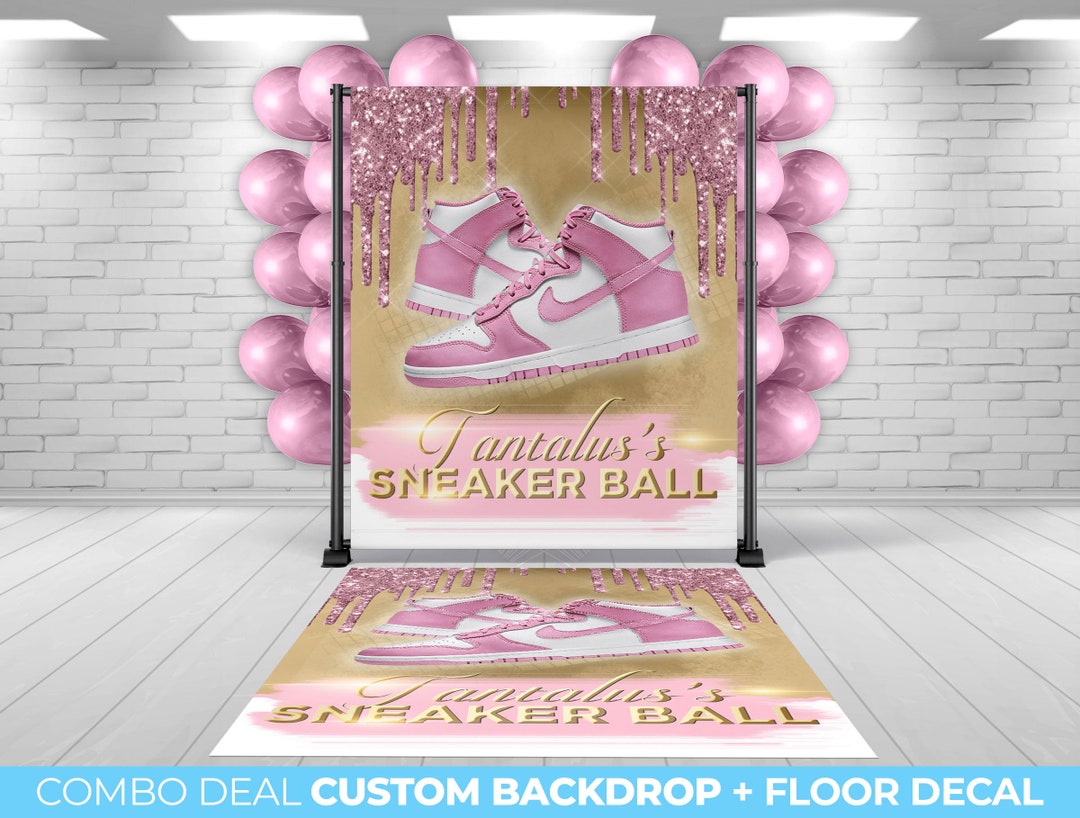BACKDROP FLOOR DECAL, Custom Sneaker Ball Backdrop and Matching Floor ...