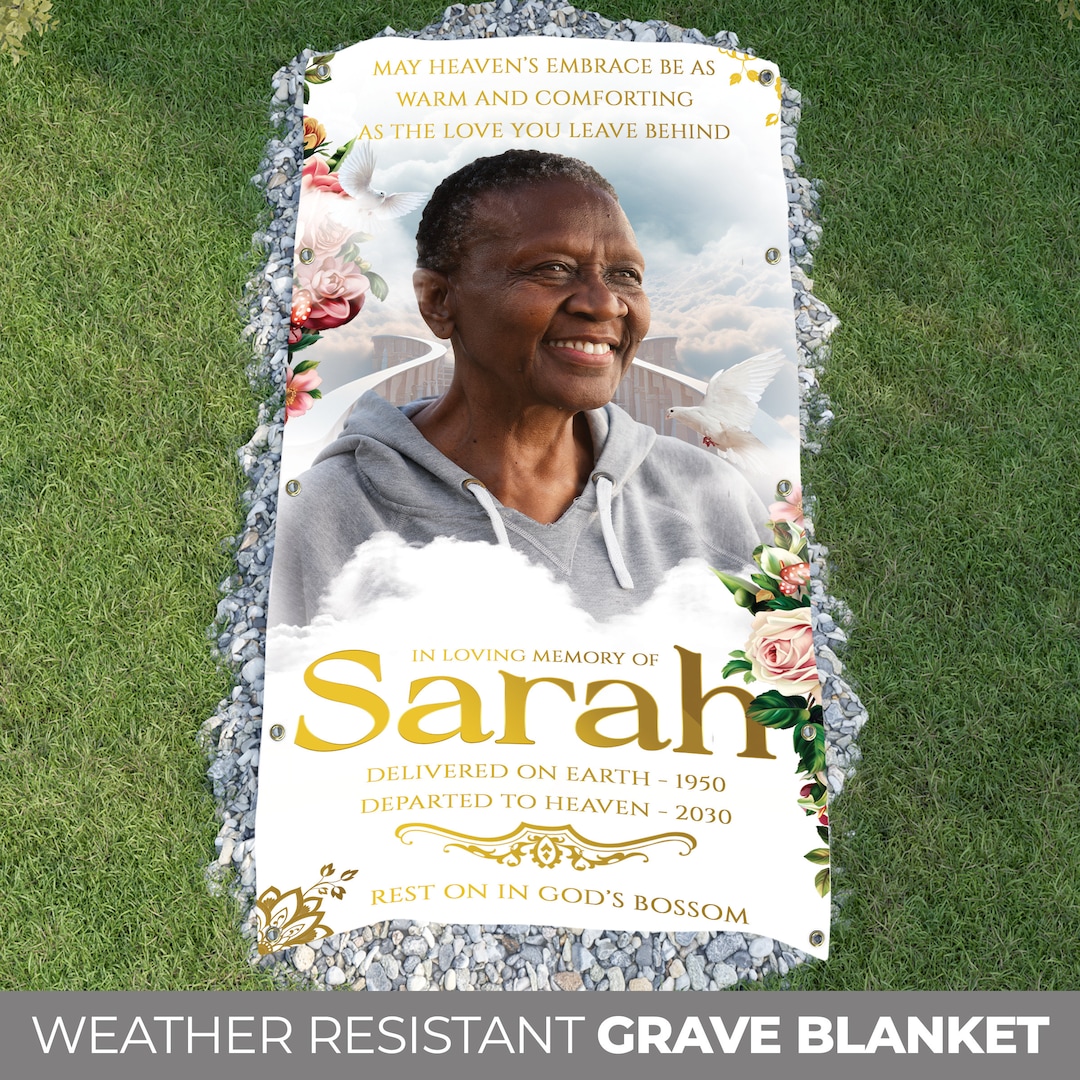Custom Grave Blanket, Custom Memorial Grave Blanket, in Loving Memory ...