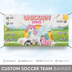 Soccer Team Custom Banner, Girl Team Name or Sport, Custom Soccer ...