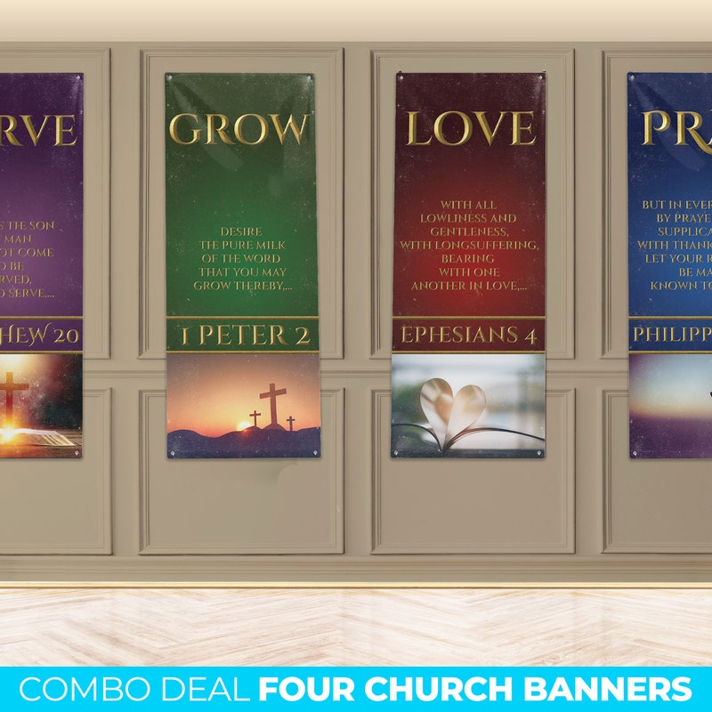 Church Banner Set of 4 - Etsy