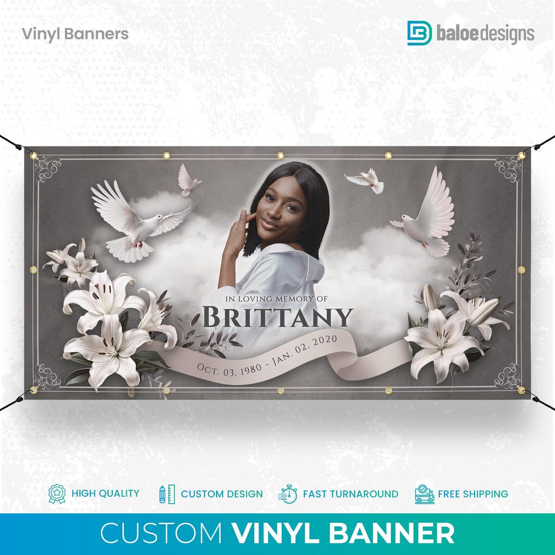 Custom Memorial Banner, Memorial in Loving Memory Sign, Funeral in ...