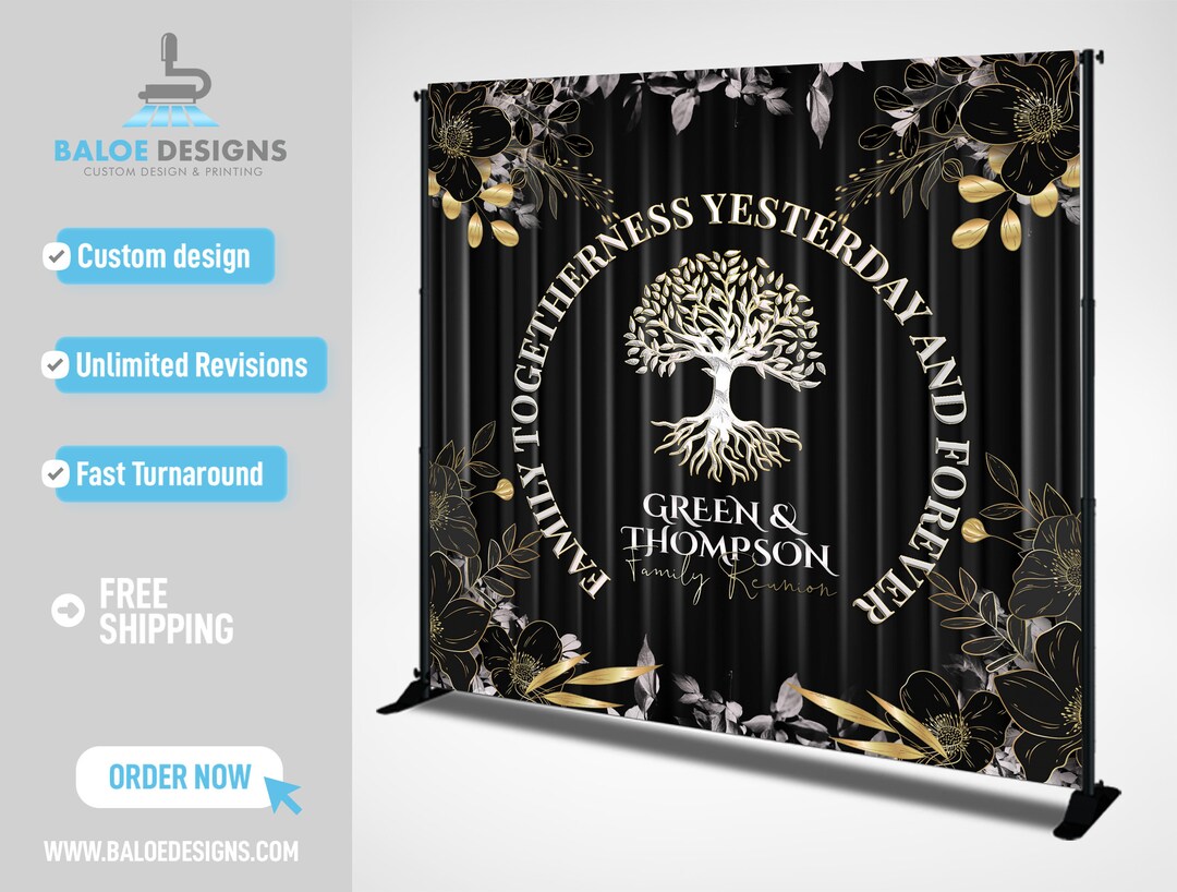 Family Reunion Backdrop, Backdrop Banner Family Reunion, Step & Repeat ...