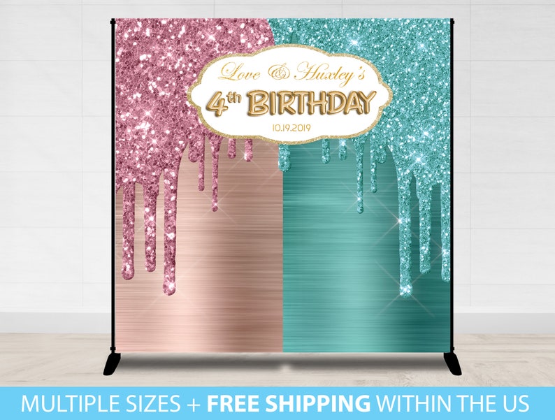Birthday Party Backdrop Banner Shared Birthday Party Boy and | Etsy