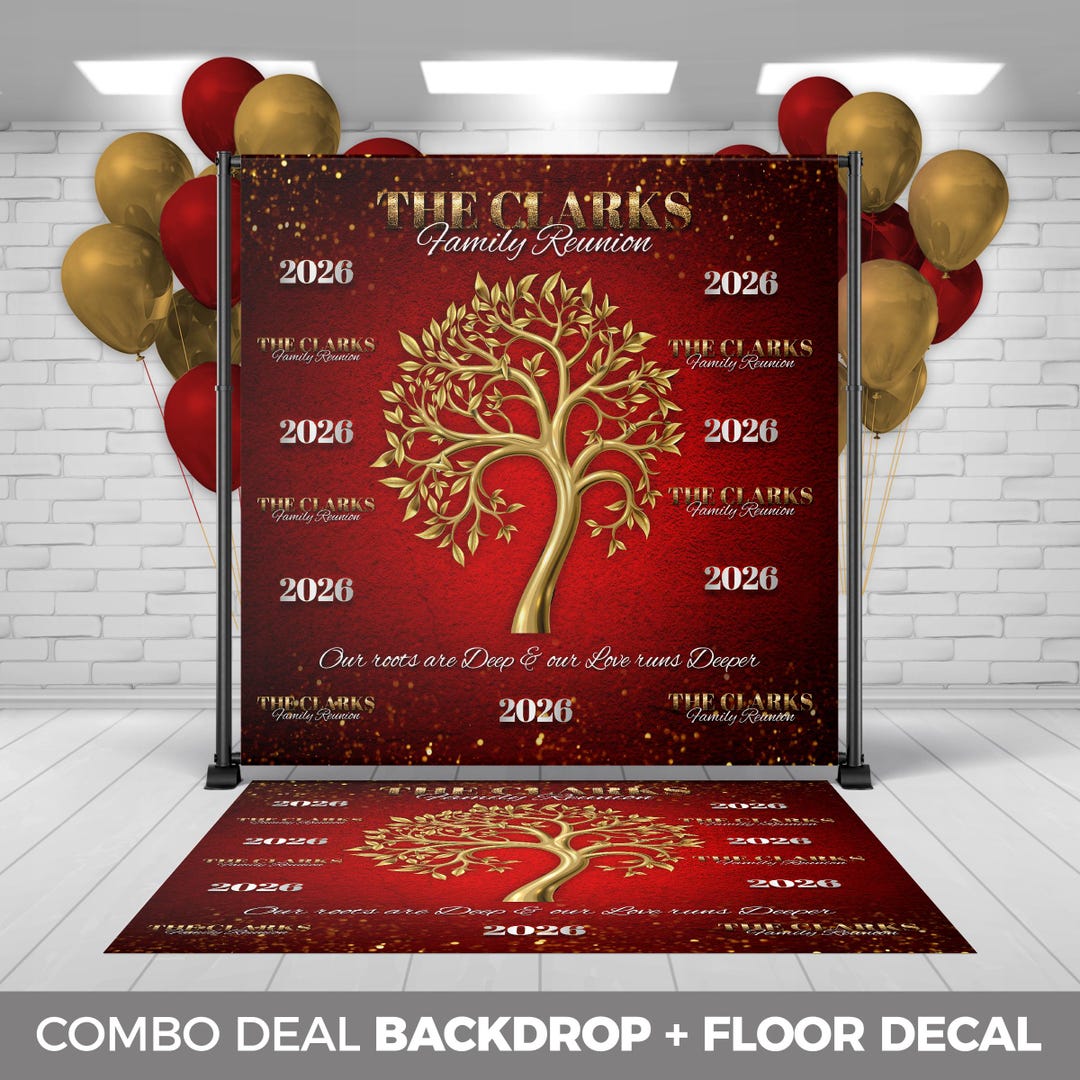 Backdrop Floor Decal, Family Reunion, Custom Family Tree Backdrop ...