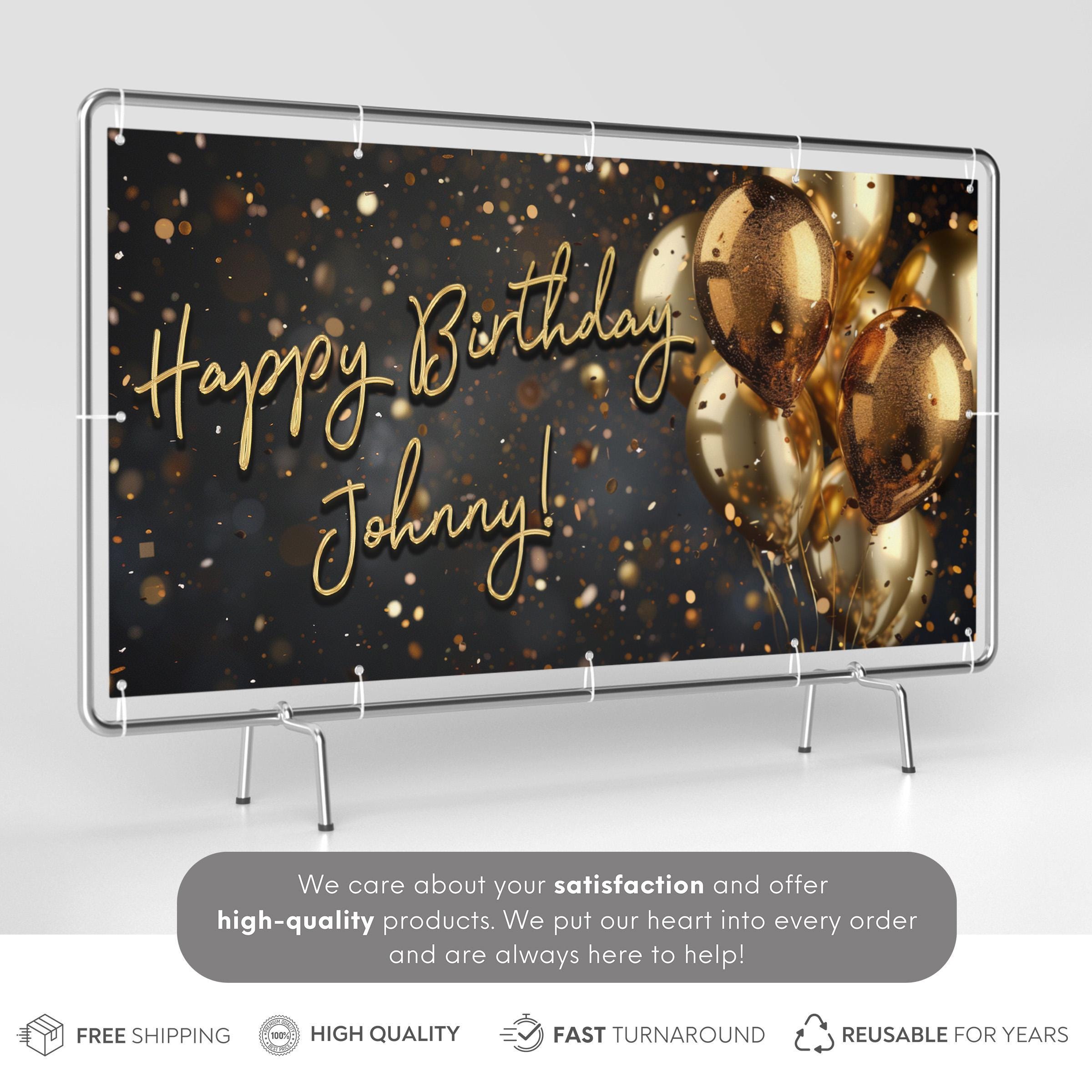 Custom Birthday Banner, Birthday Decor Backdrop Decorations Vinyl ...