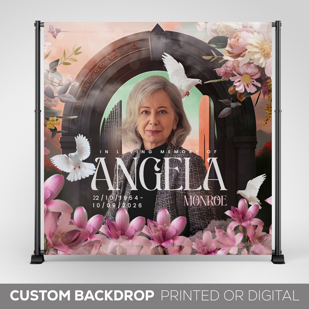Memorial Backdrop, in Loving Memory Banner, Repass Backdrop, Funeral ...