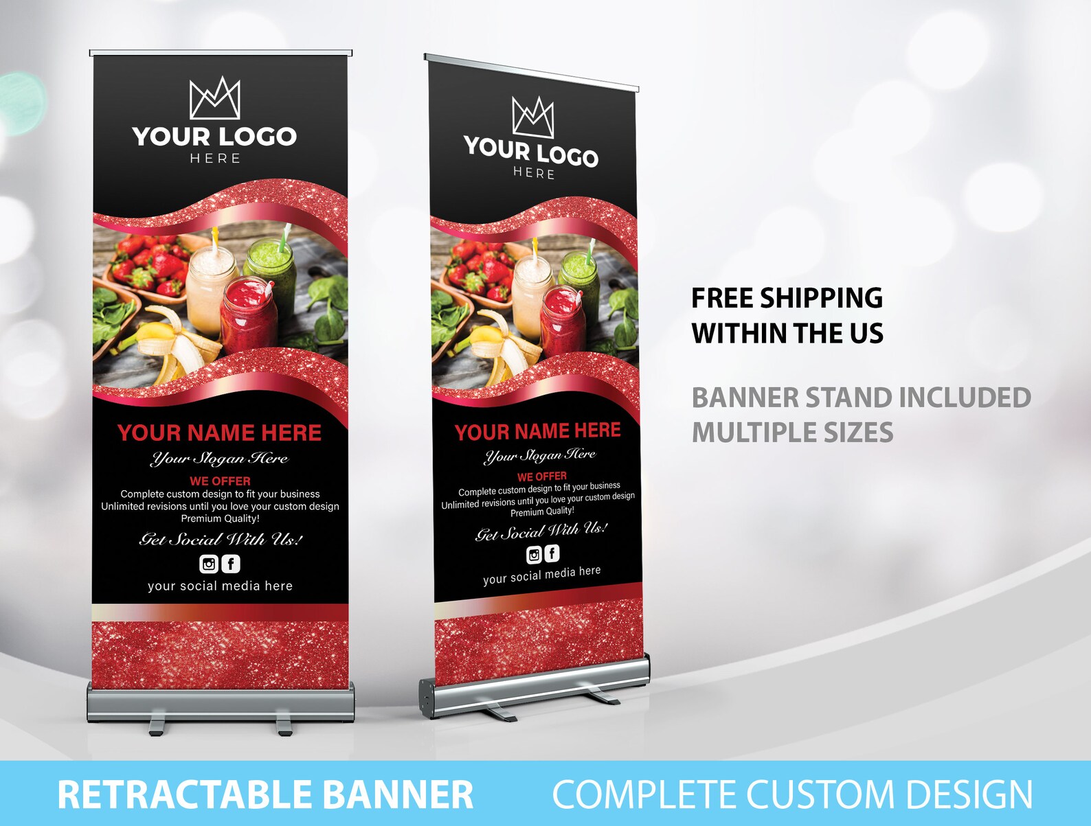 Retractable Banner Custom Roll up Banner Stand Pop up Banner | Etsy