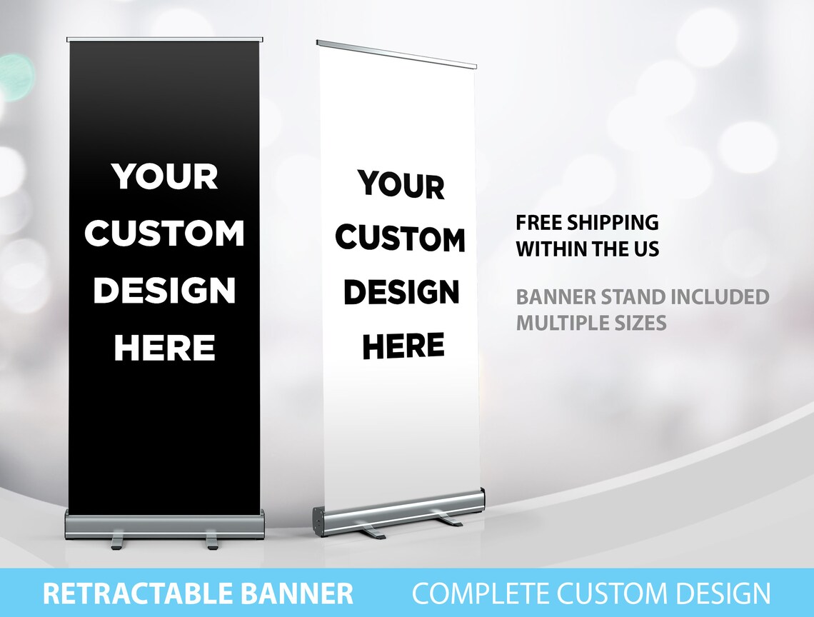 Retractable Banner Custom Roll up Banner Stand Logo Banner | Etsy