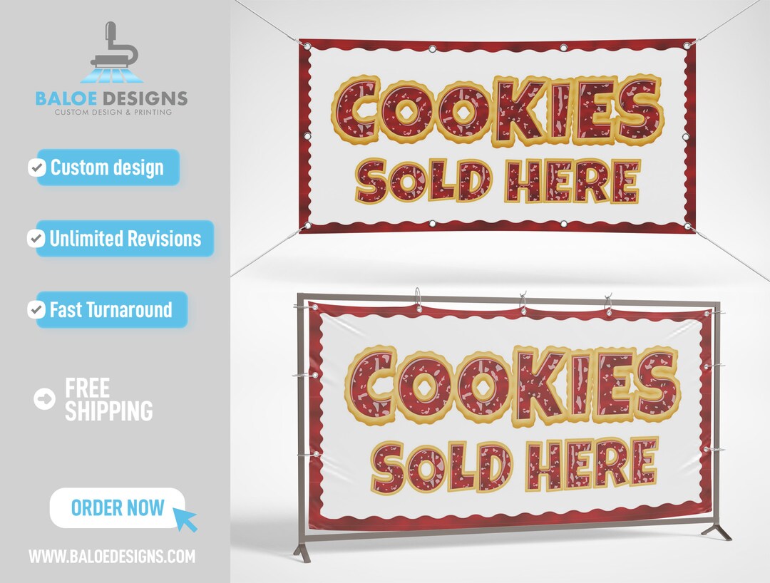Girl Scouts Cookies Banner, Cookies Sold Here Sign, Cookie Sale Vinyl ...