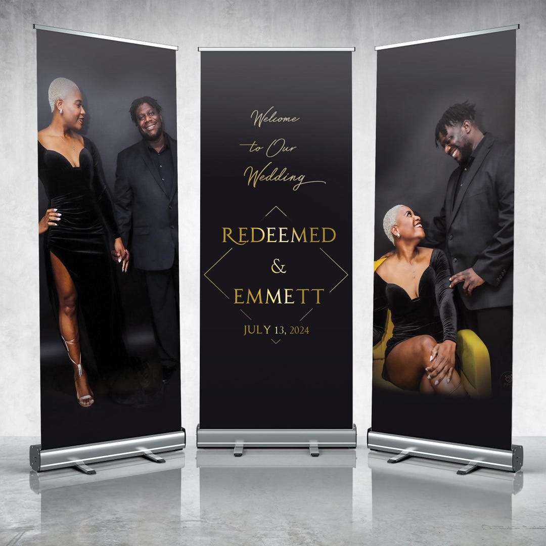 COMBO BANNER SET, 3 Retractable Banners, Custom Banners, Wedding Photo ...