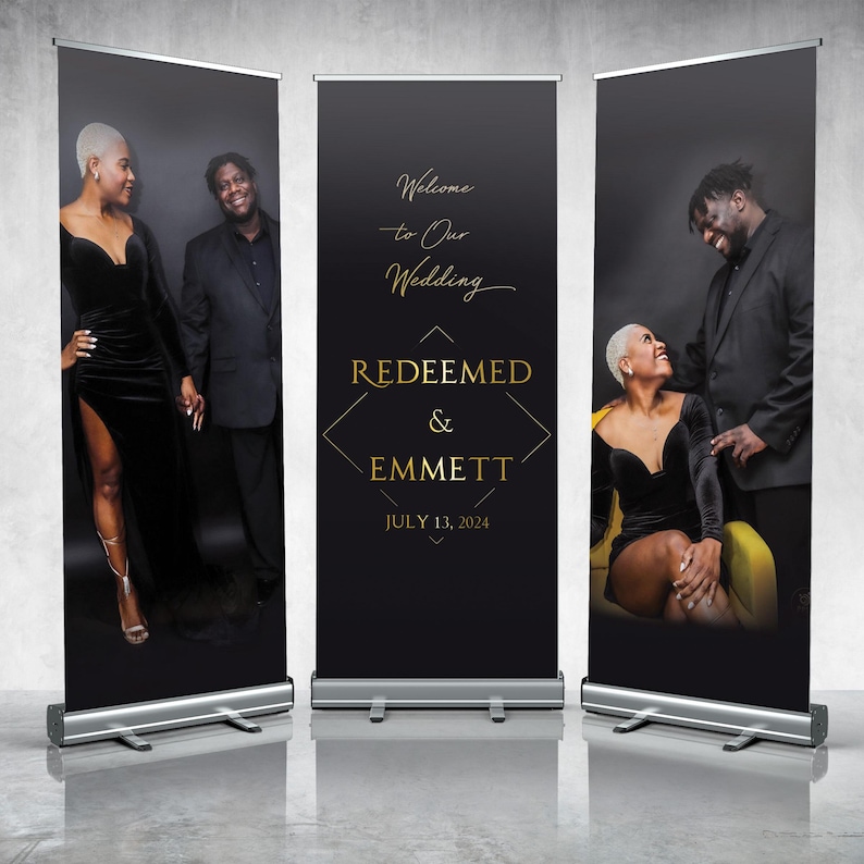 COMBO BANNER SET, 3 Retractable Banners, Custom Banners, Wedding Photo ...