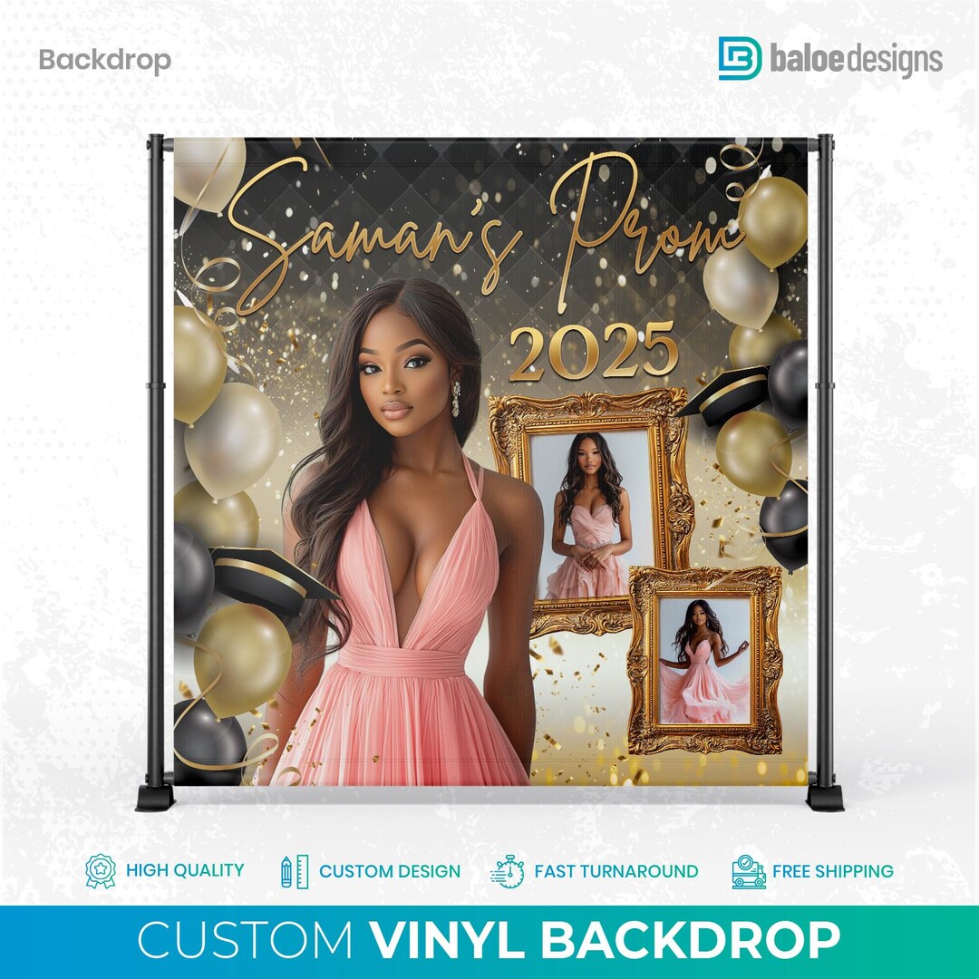 Prom Backdrop, Custom Prom Party Send off Backdrop Banner, Personalized ...