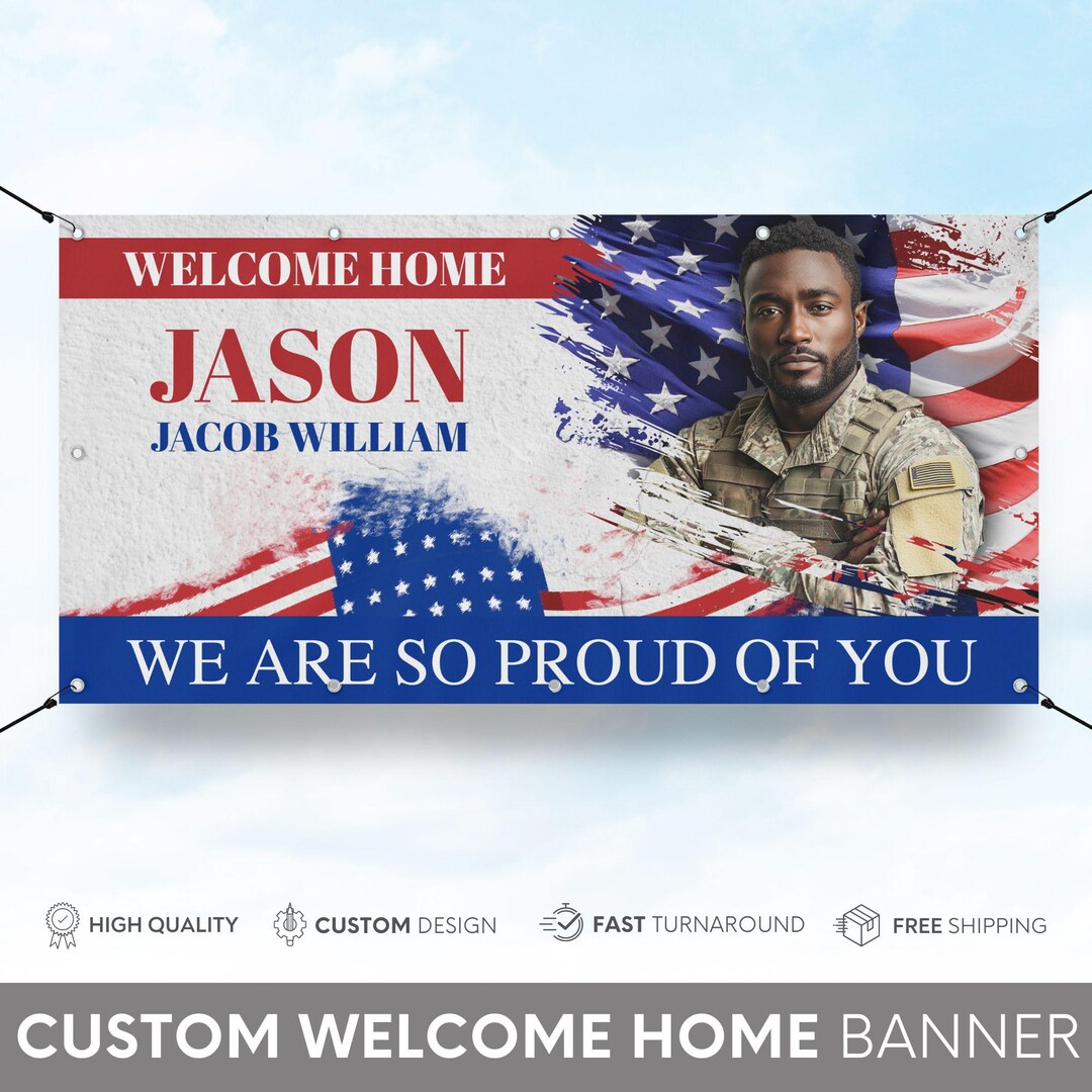 Welcome Home Military Banner, Custom Military Banner, Deployment ...