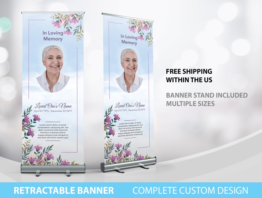 Retractable Banner, Memorial Sign, in Loving Memory Funeral Sign ...