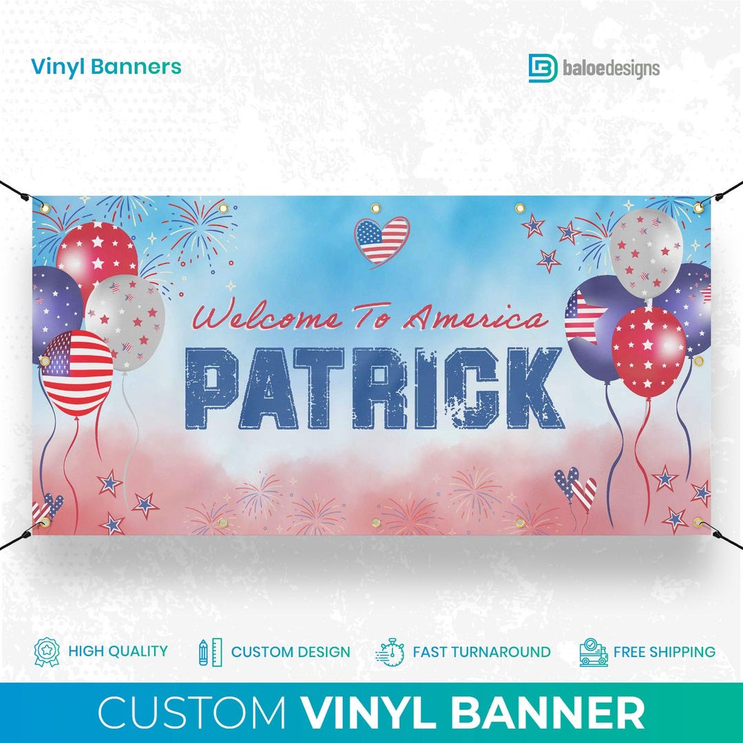 Welcome to America Banner, Welcome America Sign, USA Banner ...