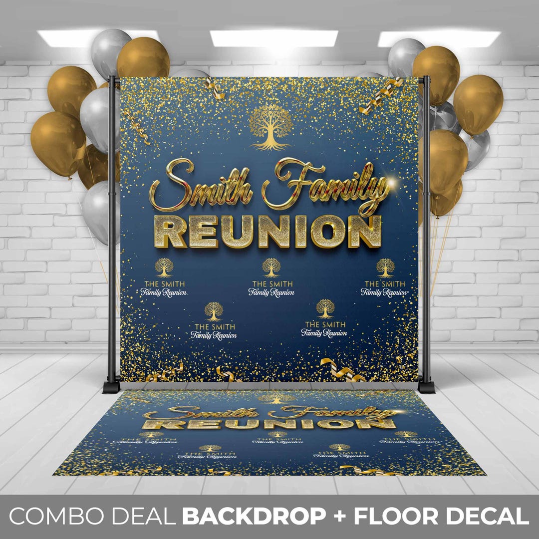 Backdrop + Floor Decal, Family Reunion, Custom Family Tree Backdrop ...