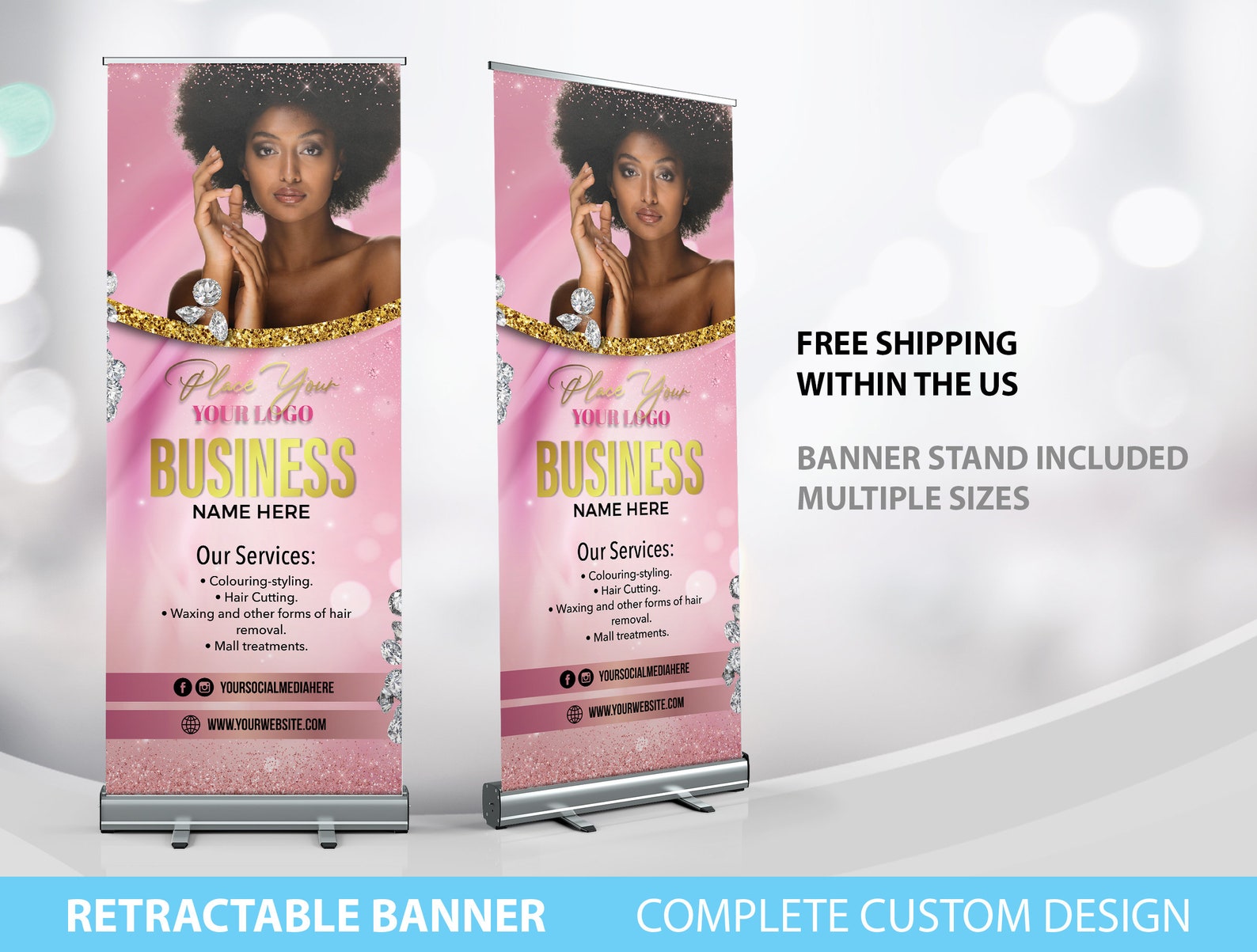 Retractable Banner Custom Roll up Banner Stand Pop up Banner - Etsy