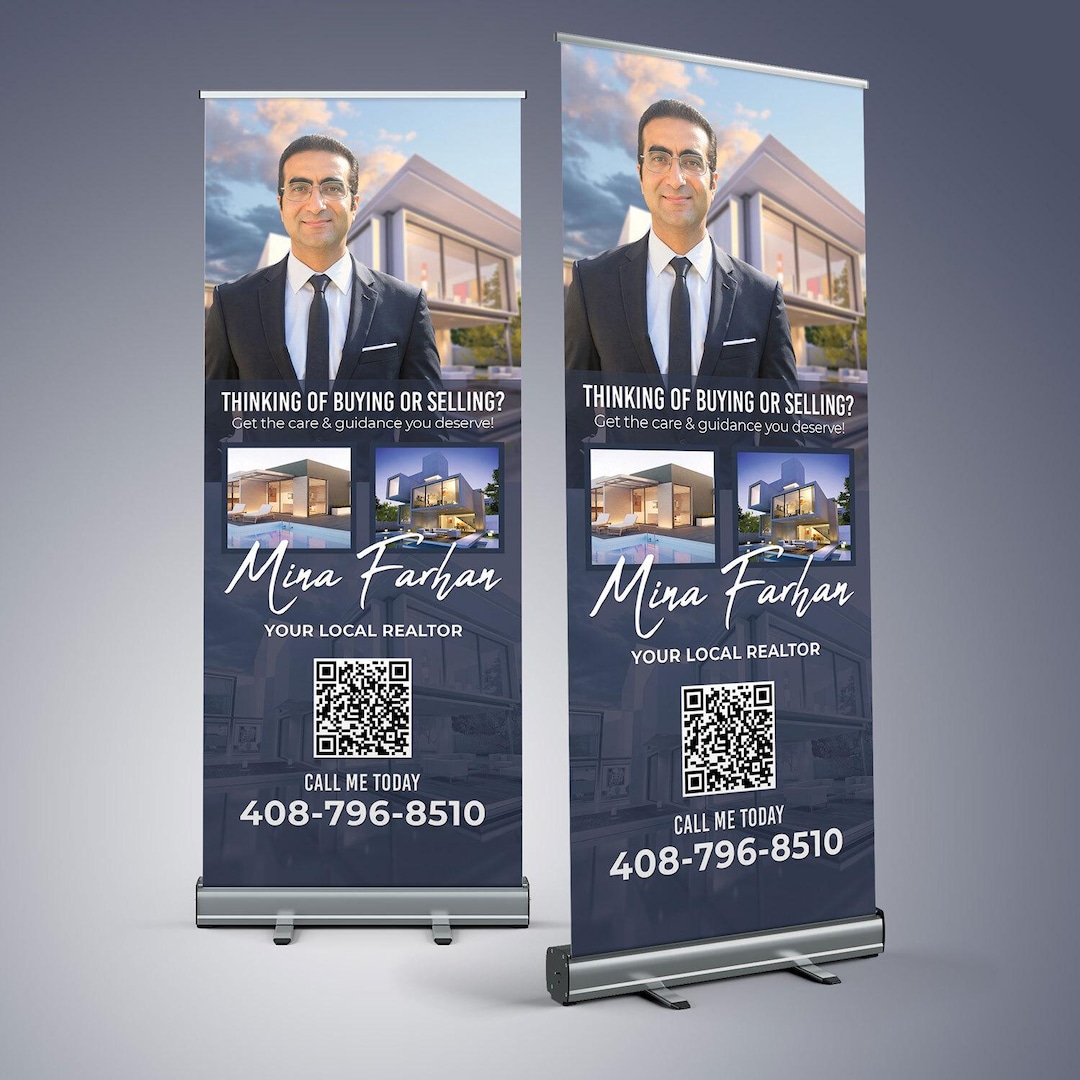 Custom Retractable Banner, Real Estate Sign, Real Estate Agent ...