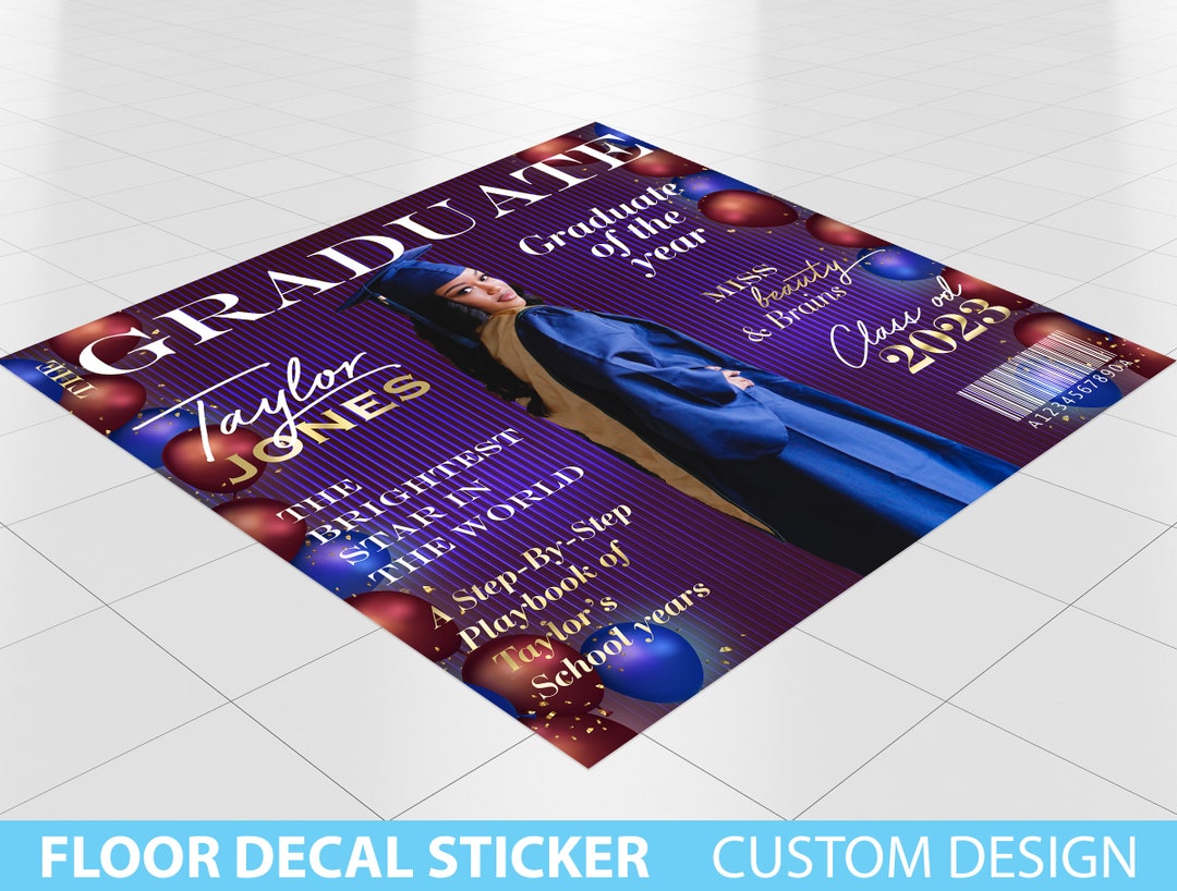 Graduation Floor Decal, Graduation Magazine Cover Decor, Prom, Class of ...