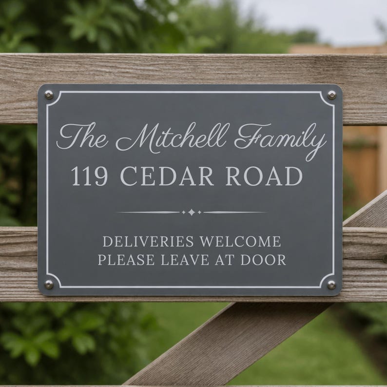 Custom Address Sign, Personalized Metal House Sign, Family Name Sign ...
