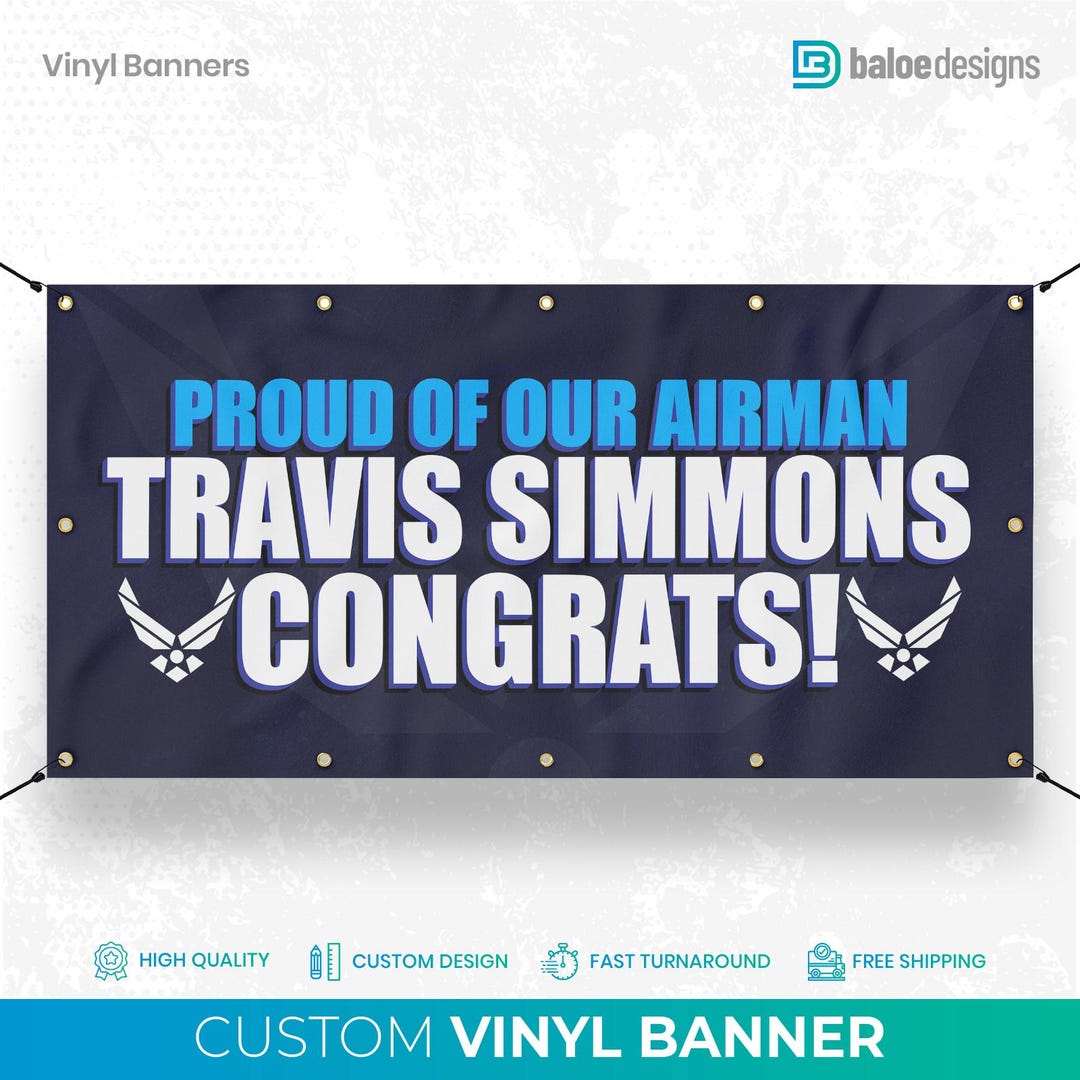 Custom Air Force Graduation Banner, Air Force Congrats Backdrop, Air ...