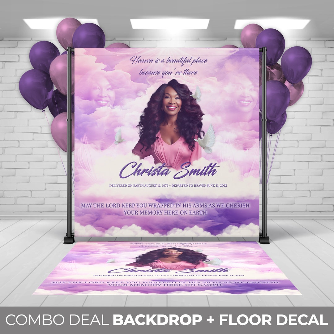 Backdrop Floor Decal, Memorial in Loving Memory Banner, Repass Backdrop ...