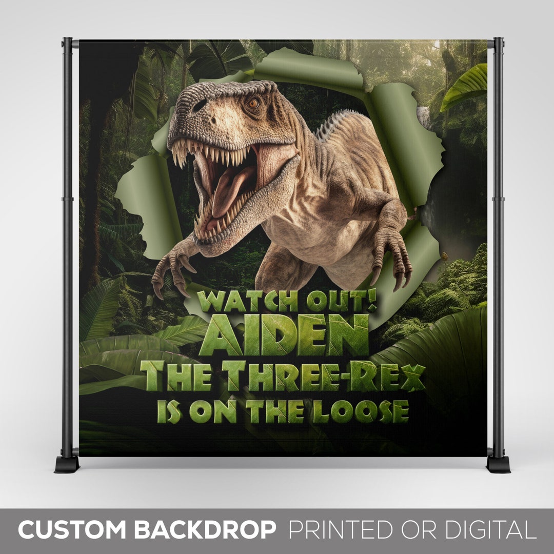 Custom Kids Theme Backdrop Banner, Dino Theme, Dinosaur Backdrop Banner ...