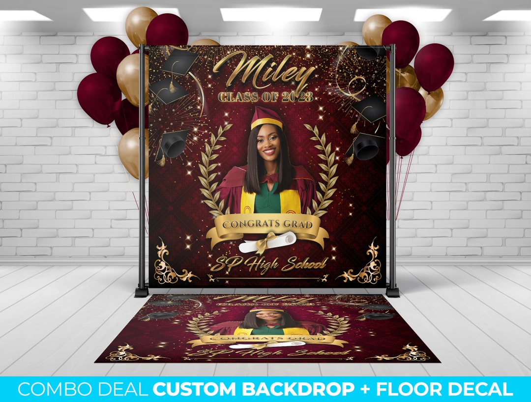 Backdrop Floor Decal Graduation Custom Backdrop And Matching Floor