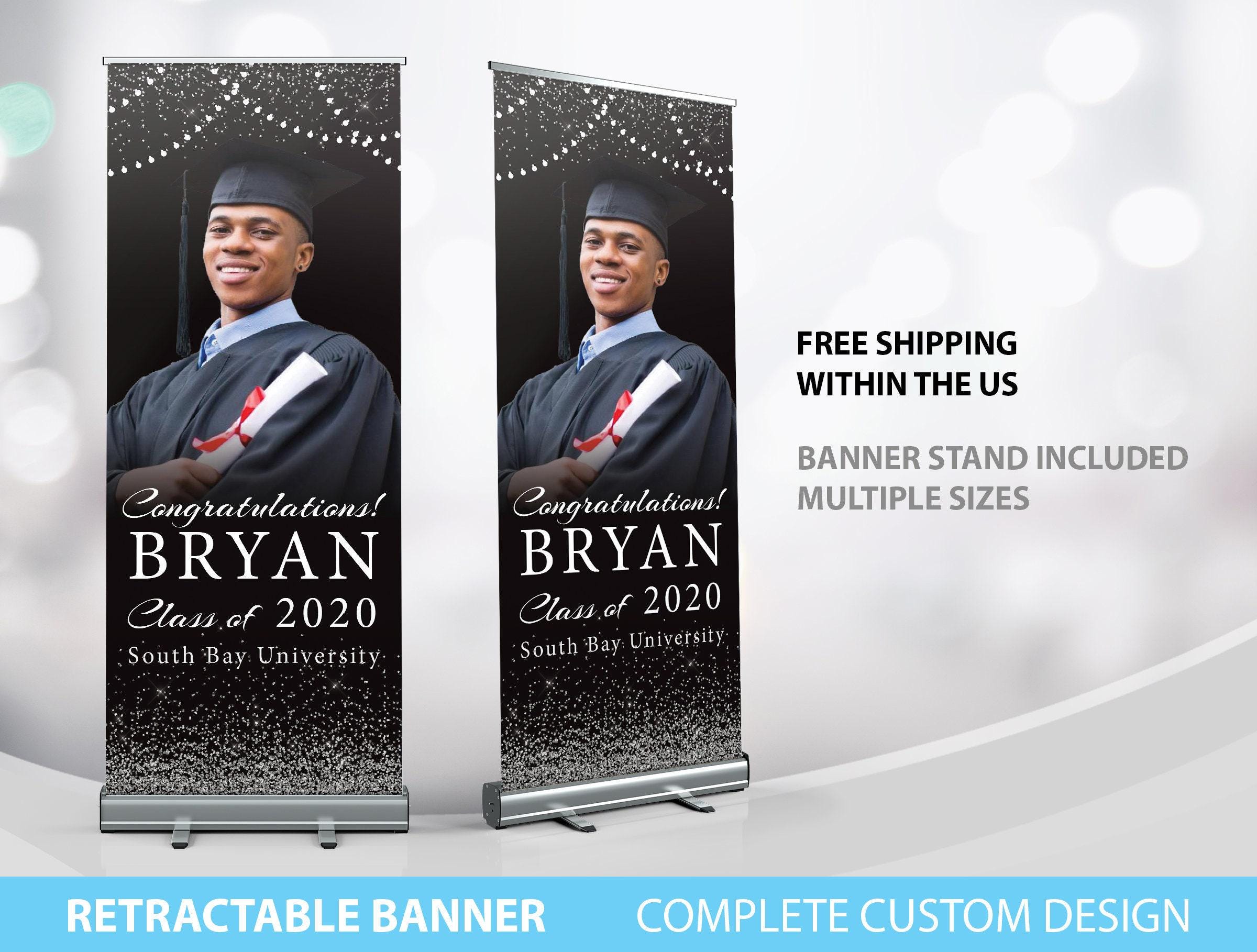 Graduation Retractable Banner, Class of 2021 Banner, Graduation Banner ...