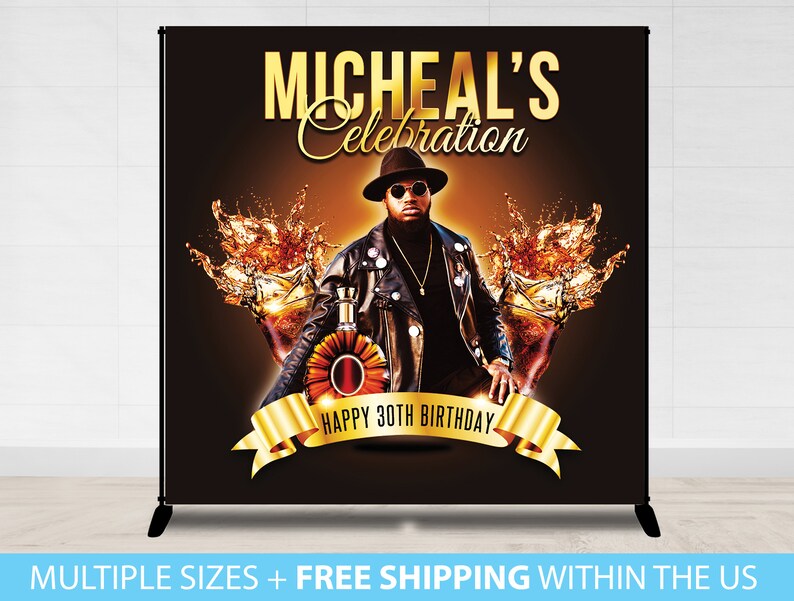 Custom Photo Birthday Backdrop Rum Whiskey Alcohol Drink - Etsy