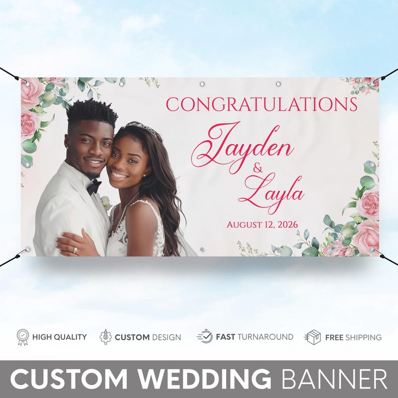 Custom Wedding Banner, Wedding Backdrop Decor, Welcome Sign Married ...