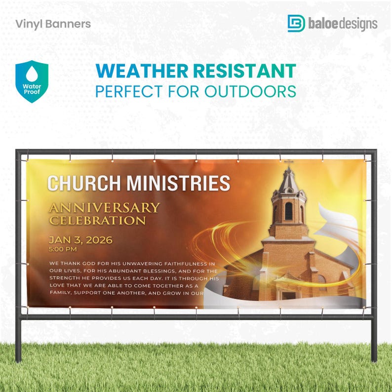Custom Church Banner, Church Anniversary Banner, Custom Church Banner ...