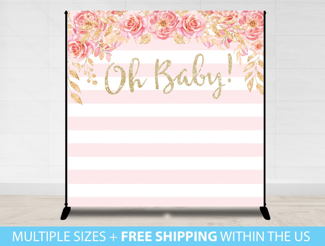 Oh Baby, Backdrop Banner, Baby Shower Oh Baby, It's a Girl, Photo ...