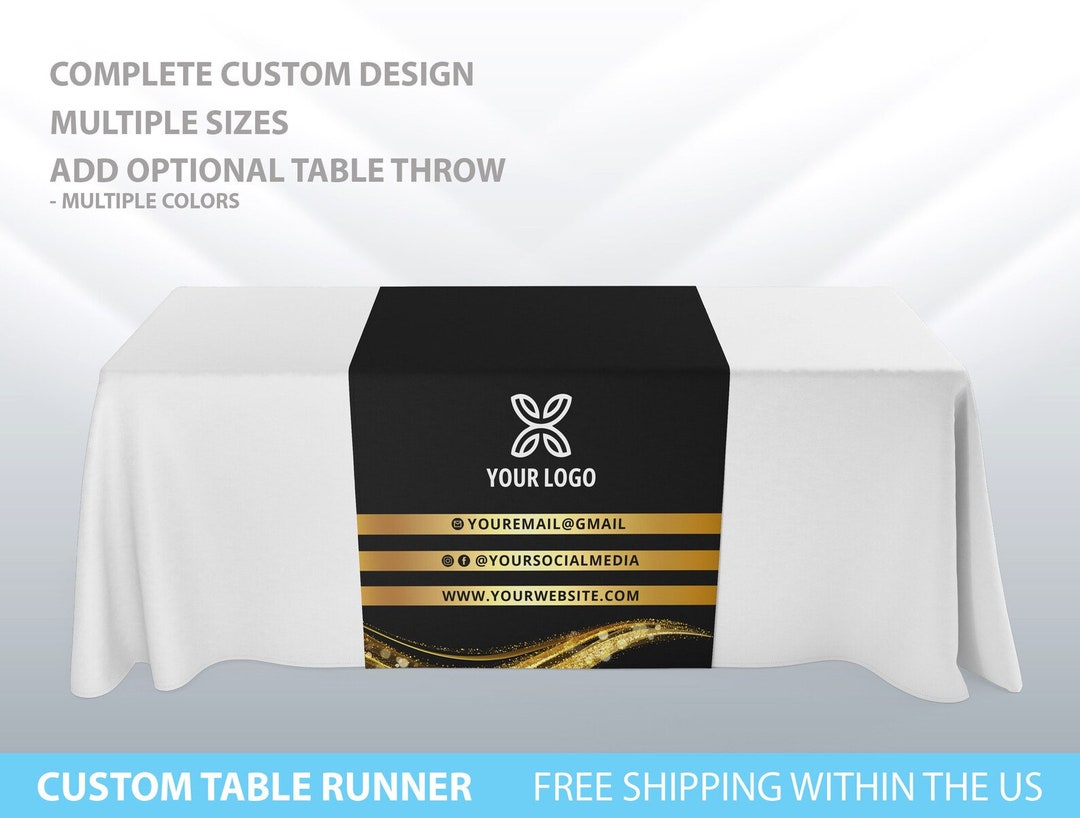 Custom Table Runner, Custom Logo Table Runner, Table Throw, Custom ...