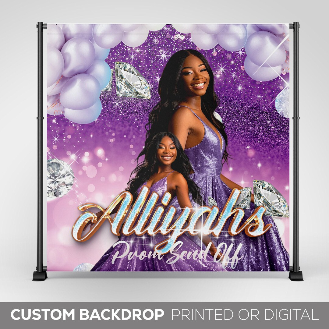 Prom Backdrop, Custom Prom Party Send off Backdrop Banner, Personalized ...