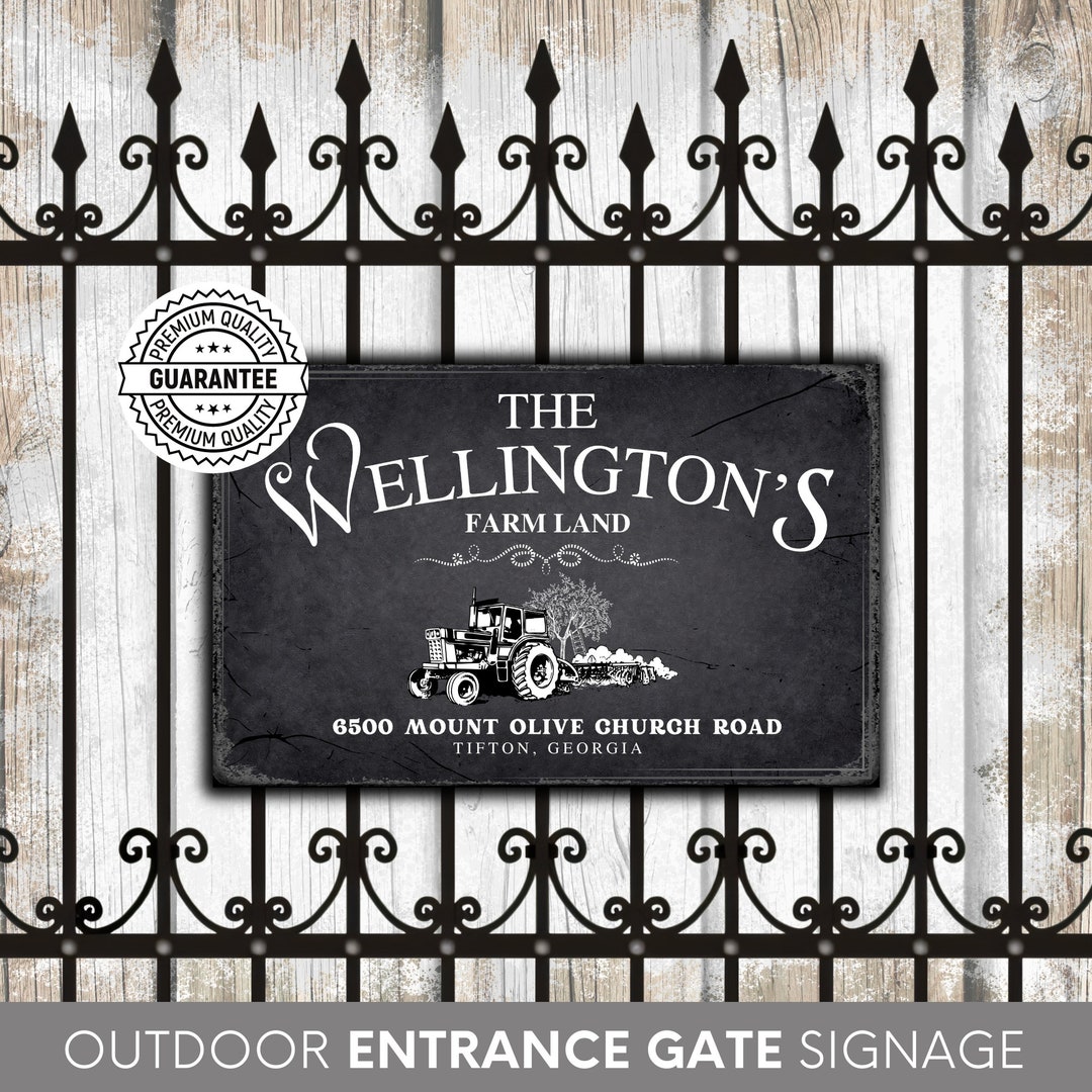 Custom Outdoor Entrance Sign, Gate Entrance Address Sign, House Plaque ...
