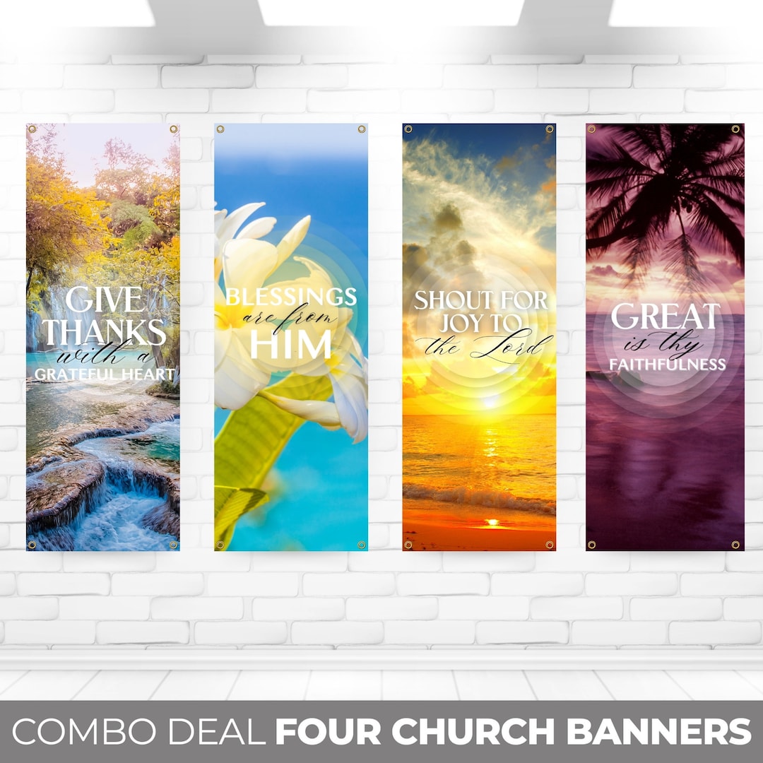 Church Banners, Set of 4 Church Banners, Sanctuary Banners, Mission ...