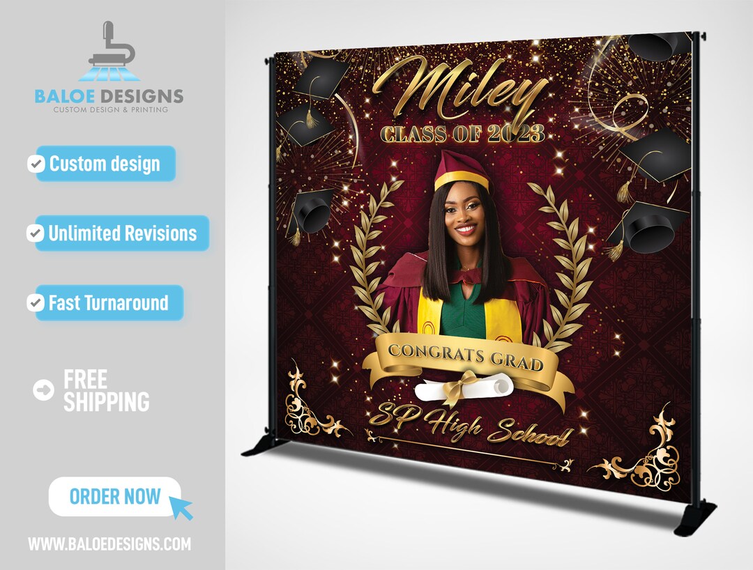 Custom Graduation Backdrop, Graduation Prom Decor Party Backdrop ...