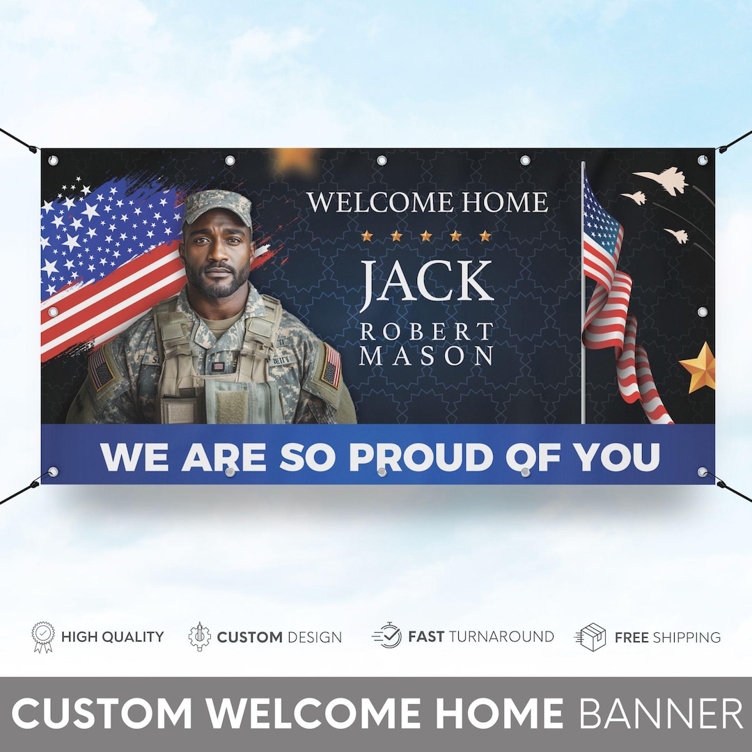Welcome Home Military Banner, Custom Military Banner, Deployment ...